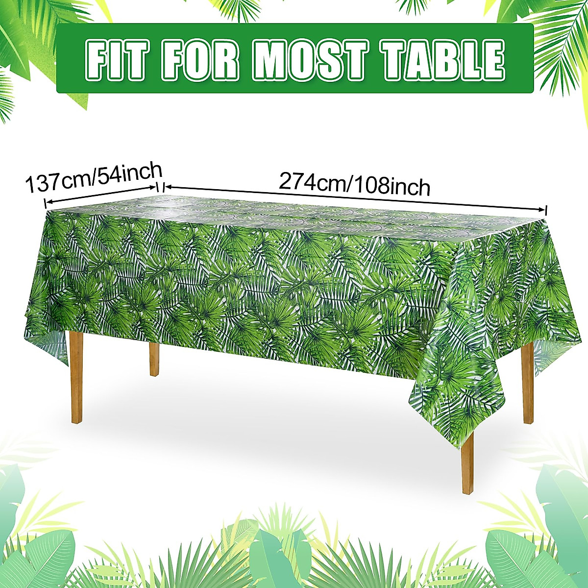 12Pack Animal Safari Tablecloth Jungle Animal Zoo Theme Party Table Cloth Leopard Tiger Zebra Giraffe Palm Leaf Print Table Cover for Jungle Safari Birthday Baby Shower Party Decorations (Six Styles)