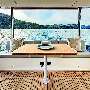 Flylin Adjustable Table Pedestal Detachable Table Base Stand Leg Base Mount Frame 17.8‑27.2 inch Aluminum Alloy Table Base Kit for RV Boat Yacht (1#)