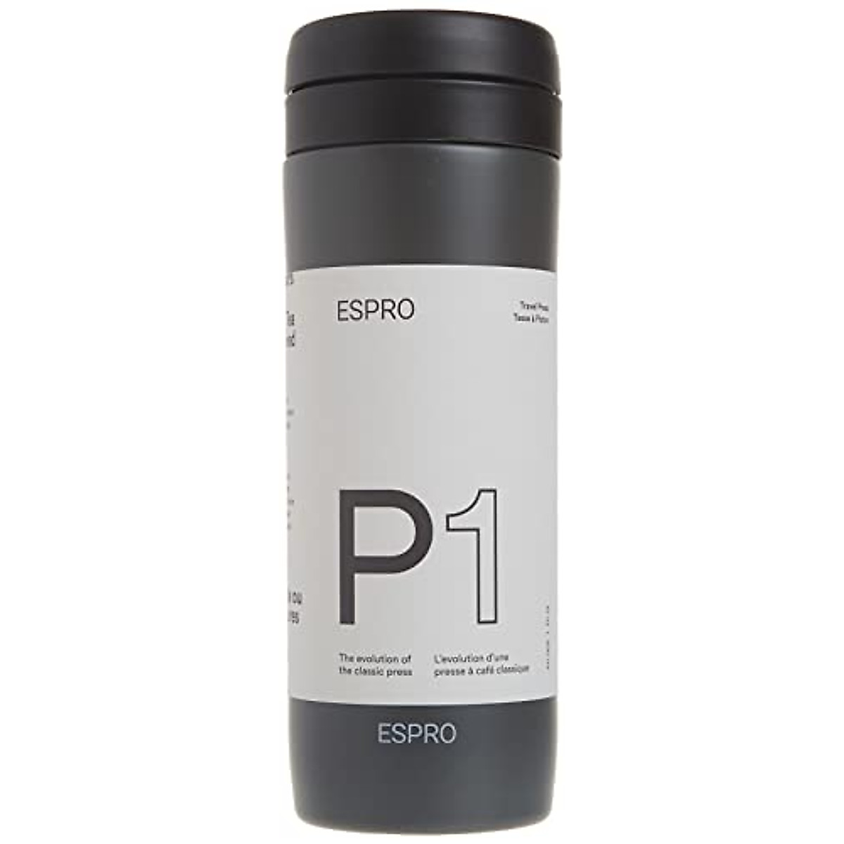ESPRO P1 French Press Coffee Maker for Travel - Double Walled Stainless Steel Vacuum Insulated Coffee Maker and Tea Maker, Portable and Durable Coffee Press for Travel, 12 Ounce, Gun Metal Gray