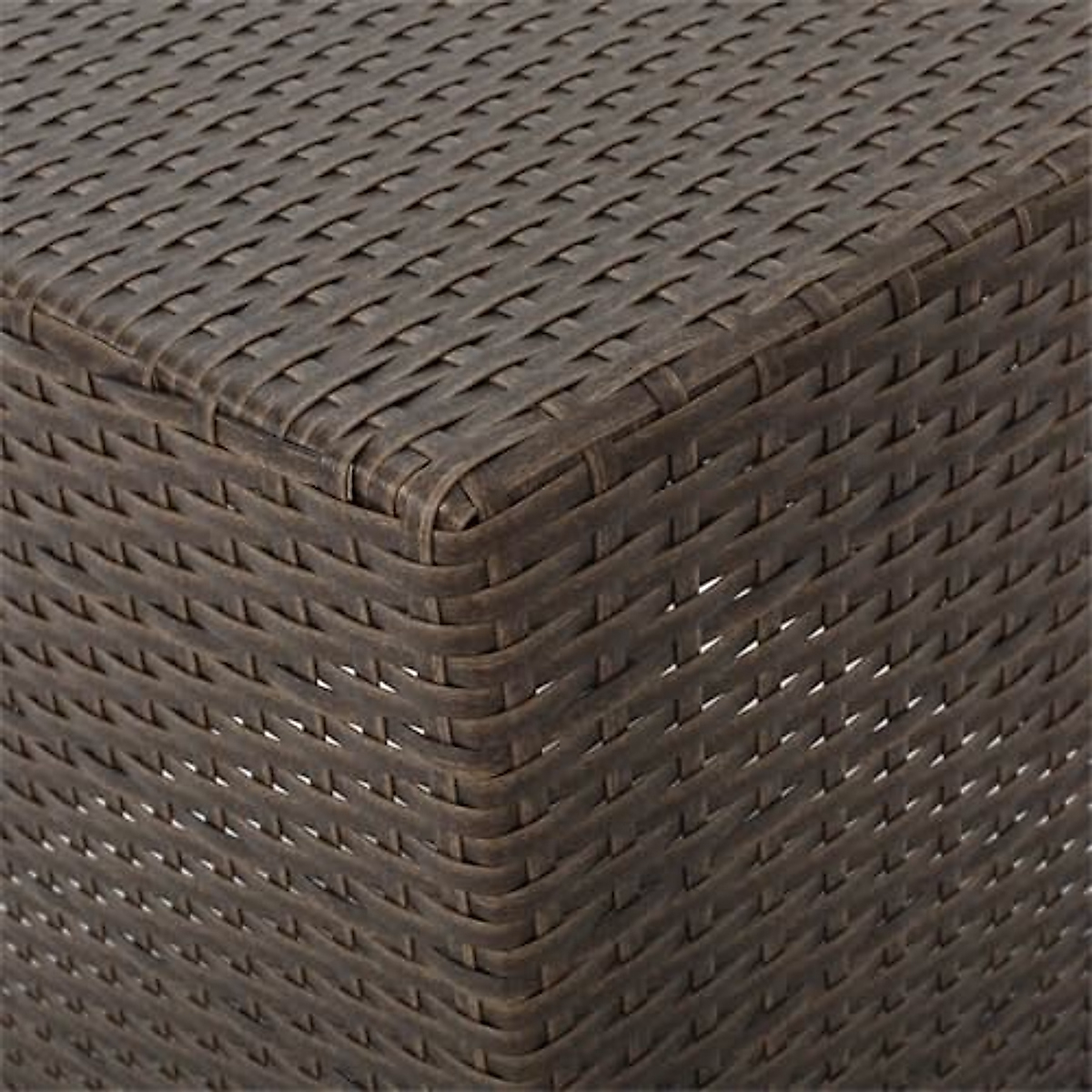 Noble House Puerta Outdoor Wicker Side Table in Light Brown