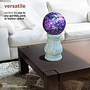 Alpine Corporation 12" Tall Indoor/Outdoor Roman Column Gazing Globe Display Stand