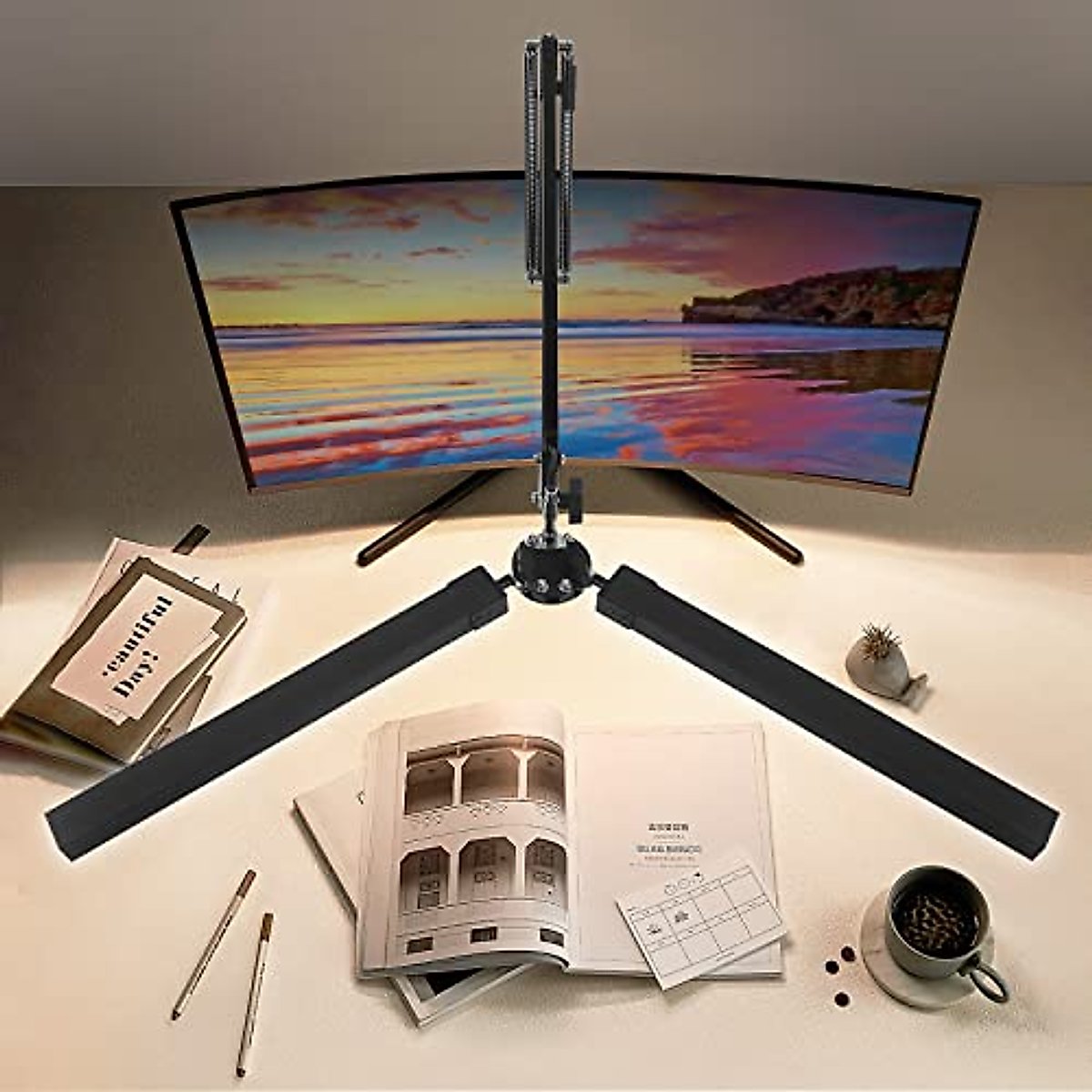 LED Desk Lamp, Desk Lamps for Home Office, 24W 1300lm Double Head Architect Desk Lamp, 28in Swing Arm Desk Light with Clamp, 3 Color Modes 10 Levels Dimmer Light for Working/Reading/Hobby Craft