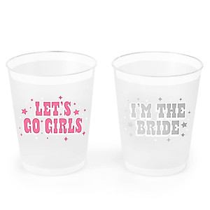 xo, Fetti Bachelorette Party Decorations Last Rodeo Reusable Cups Let's Go Girls - 16 Frost Flex Cups | Nashville Bridal Shower Gift, Cowgirl Bride Bridesmaid Favors