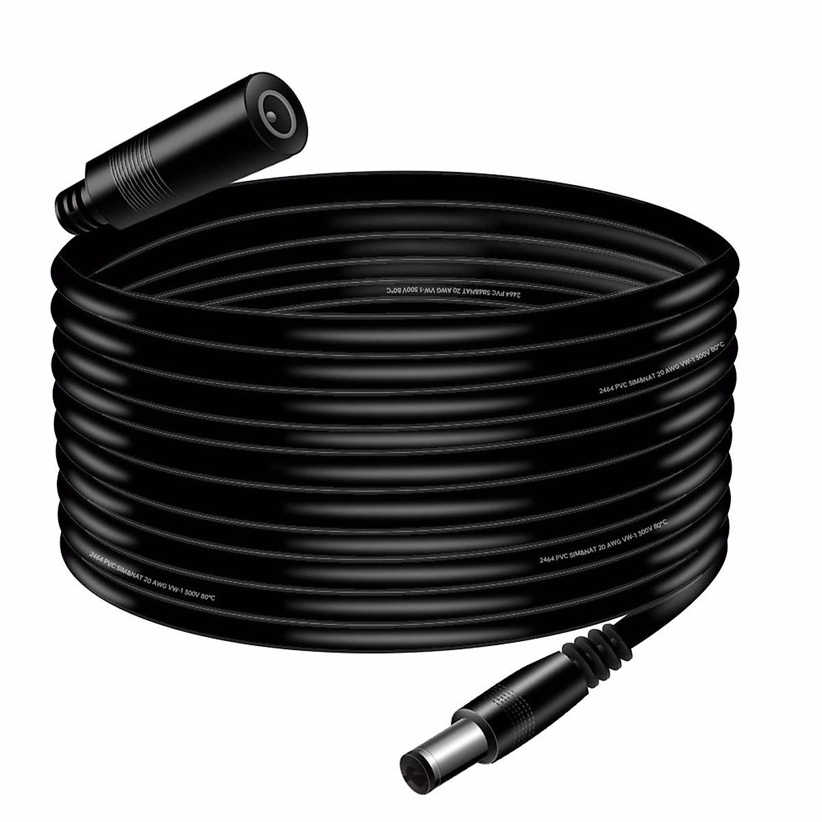 SIM&NAT 20AWG 16.5 Feet 2.1mm x 5.5mm Male to Female DC Extension Wire Power Jack Adapter Barrel Plug Cable, Extension Wire for CCTV Security Camera, DVR,HDVD, LED Strip Light, Low Voltage Application