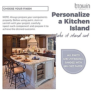 35 1/2-inch H 5-inch W 5-inch D Cabinet Columns, Btowin 2Pcs Unfinished Tapered Stripe Rubberwood Replacement Island Legs for Large Dining Table & Kitchen Table