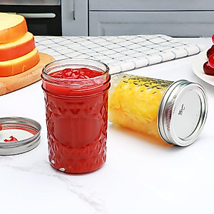 COMUDOT 16 Pack Mason Jars,8 oz Canning Jars Glass Jars With Lids,Small Mason Jars Suitable for Jelly,Jam,Honey,Wedding Favors, Shower Favors