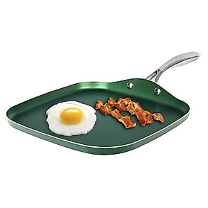 Granitestone Emerald Green 10 Inch Griddle Pan for Stovetop…