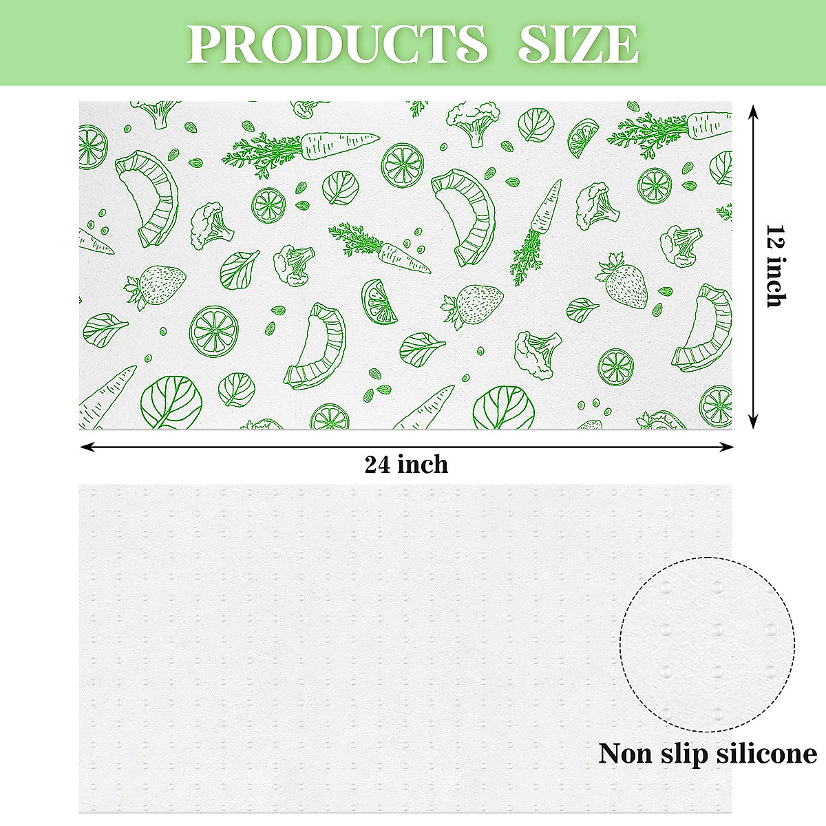 10 Pcs Refrigerator Liners Shelf Liner Absorbent Fridge Liner Nonadhesive Drawer Liners for Kitchen, Home, Fridge, Cabinet, Shelves, Trays, 12 x 24 Inch, Fruit Print