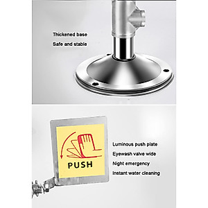 FLORIG Emergency Eyewash Station Combination Face and Eye Wash Station 304 Stanless Steel Eye Washer for Washing Showering Neck Arm Rescue Supply