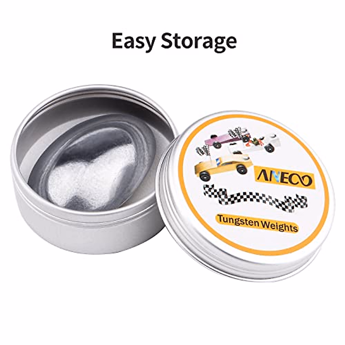 Aneco 3.5 Ounces Tungsten Canopy Weight Tungsten Weights Incremental Wood Car Canopy Weights Compatible with Pinewood Car Derby Weights