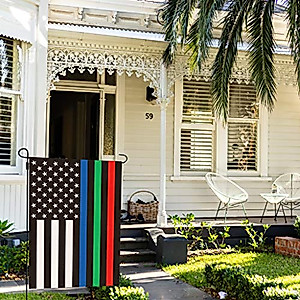 Mogarden Thin Blue Green Red Line Garden Flag, Double Sided 12.5 x 18 Inch, Support Police Military and Firefighters, Premium Burlap Small American First Responders USA Yard Flag