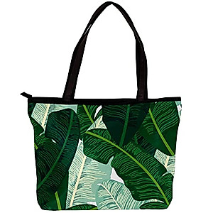 Tote Bag Women Satchel Bag Handbag Stylish Tote Handbag for Women Hobo Bag Fashion Crossbody Bag, Banana Leaf Green Tropical