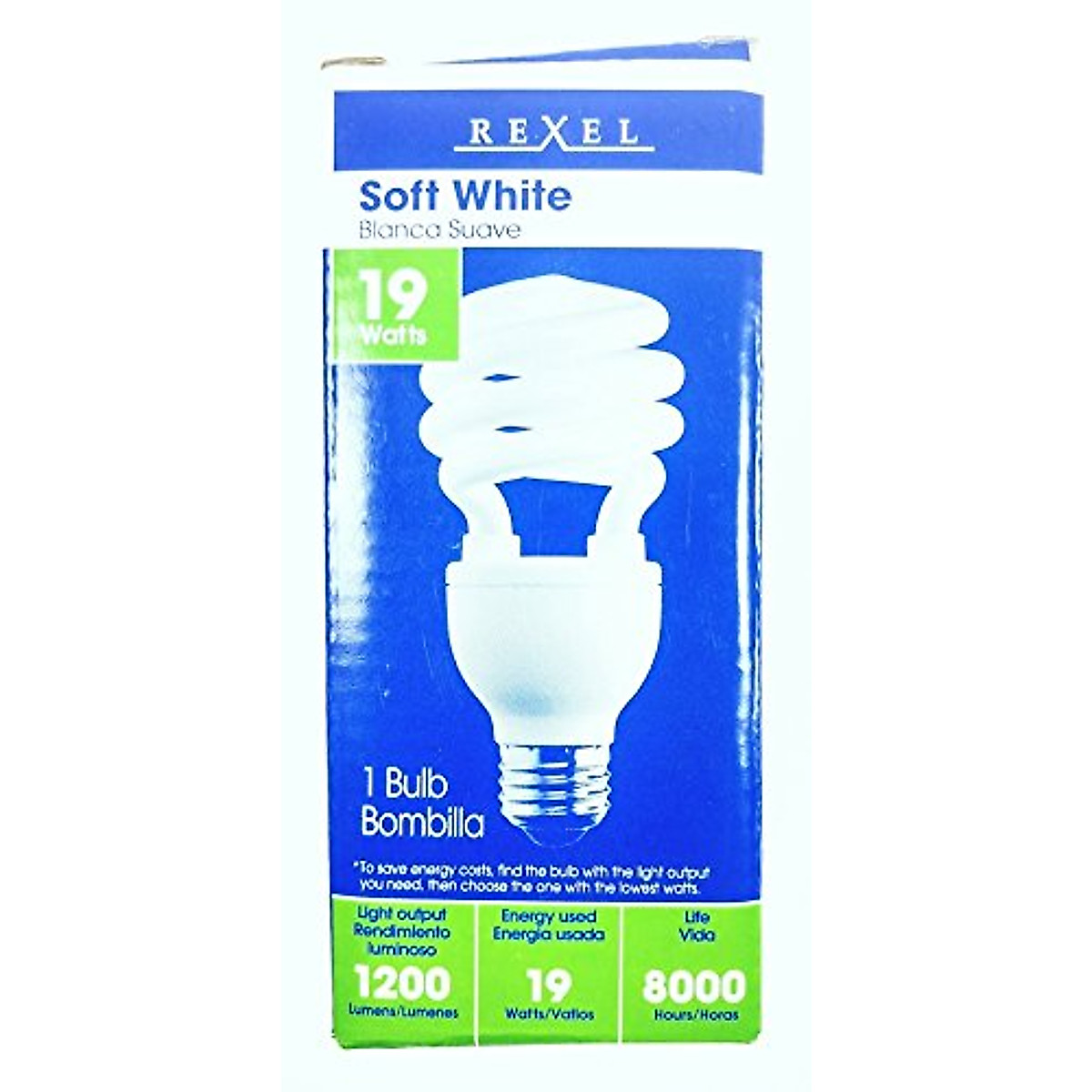 Soft White 3000k Rexel 19 Watt 75 Watt Equivalent Spiral CFL Light Bulb
