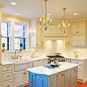 ANWIO C35/CA11 Flame Tip Chandelier Light Bulbs, LED Filament Bulb Candelabra E26 Base, Dimmable 4.5W (60W Equivalent) B11 E26 Medium Base, 2700K Warm White, 6 Pack