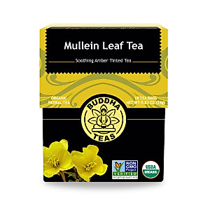 Buddha Teas Organic Mullein Leaf Tea - OU Kosher, USDA Organic, CCOF Organic, 18 Bleach-Free Tea Bags