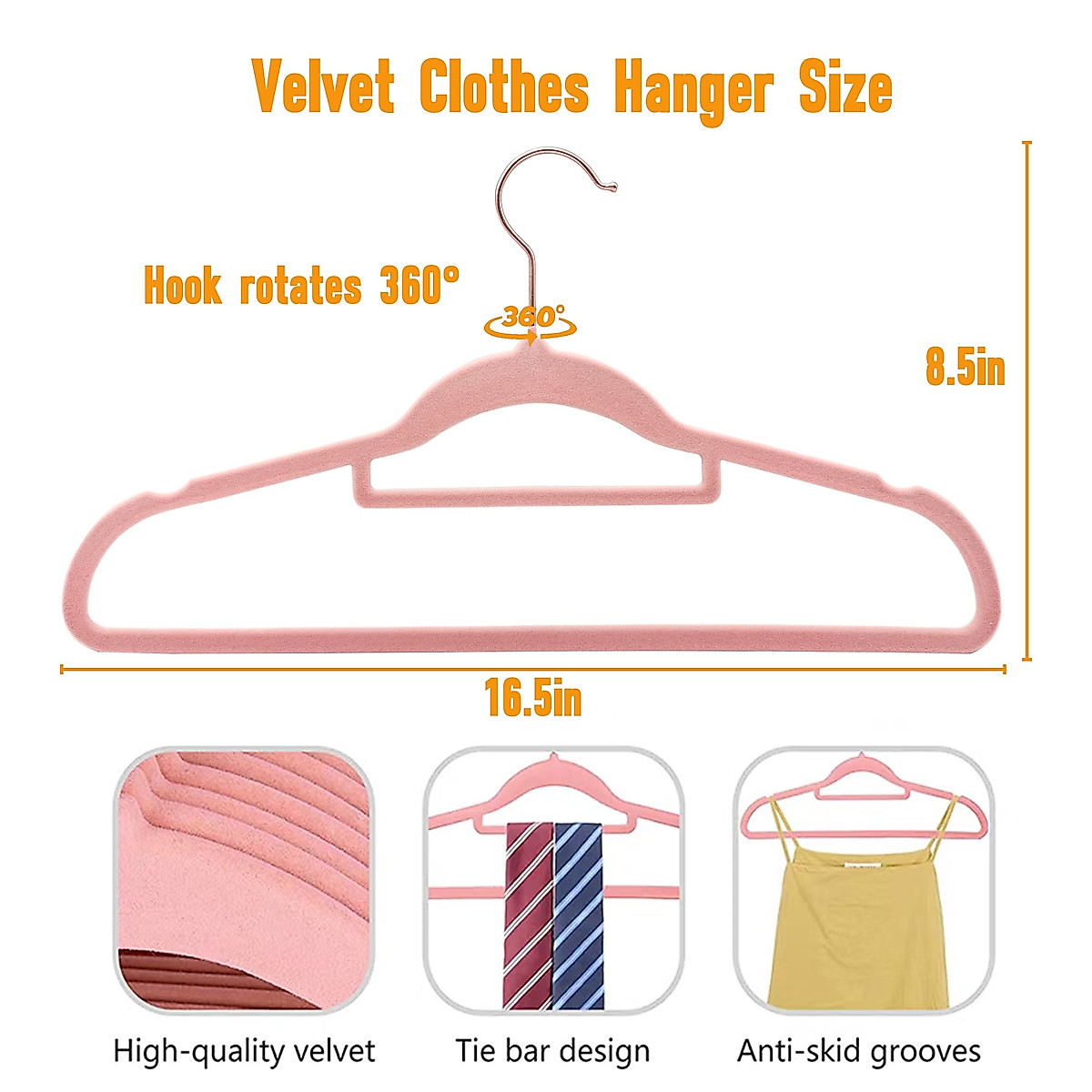 BGRQRIQ Pink Velvet Hangers 30 Pack,Clothes Hangers Velvet,Hangers Space Saving,Velvet Hangers Non Slip,Coat Hanger,Shirt Hangers,Adult Hangers 16.5 in with Tie Bar for Coat,Shirt (Pink, 30)