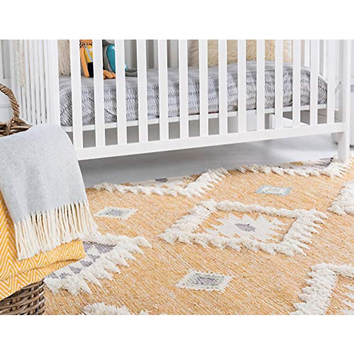 Unique Loom Mesa Collection Geometric, Natural Fibers, Southwestern, Bohemian Area Rug (2' 0 x 3' 0 Rectangular, Yellow/ Ivory)