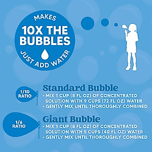 JOYIN 2 Bottles Bubbles Refill Solutions 64oz (up to 5 Gallon) Big Bubble Solution 64 OZ Concentrated Bubble Solution for Bubble Machine, Gun, Wand Refill Fluid Summer, Easter Toys (Red+Purple)