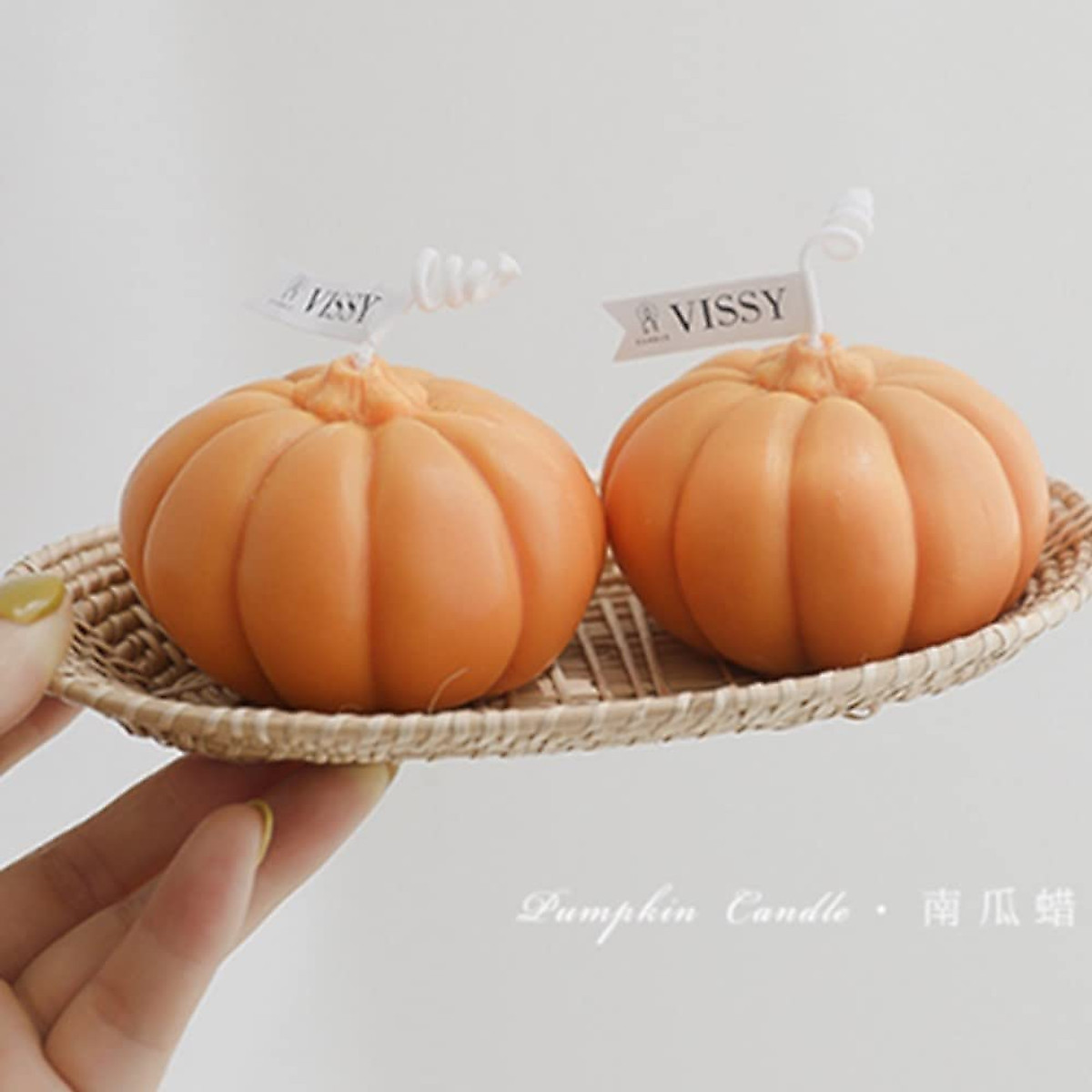 2 Pcs pumpkin scented candles ， Soy Wax Scented Candle Art Decorative Handmade for Wedding Christmas Birthday Gift