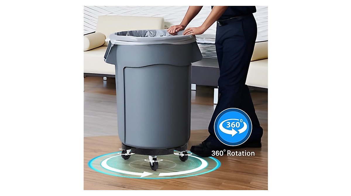 W B D WEIBIDA Adjustable Trash Can Dolly - Heavy Duty Roller