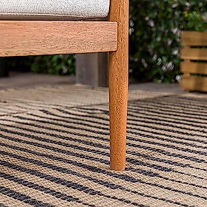 Walker Edison Dekian Modern Outdoor Spindle Style Double Lounge, 51 Inch, Brown