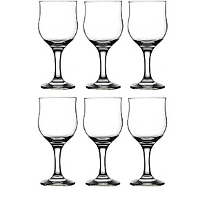 Circleware Concord Street Wine Glasses, Set of 6 All-Purpose Elegant Party Beverage Glassware Drinking Cups for Water, Juice, Beer, Liquor, Whiskey Bar Dining Gift, Farmhouse Decor, 8 oz, Clear
