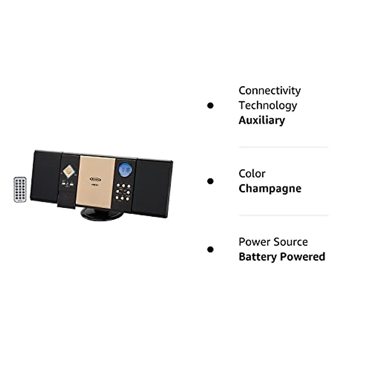 Jensen JMC-180C Champagne Wall Mountable CD Shelf System with Digital AM/FM Stereo Receiver and Remote