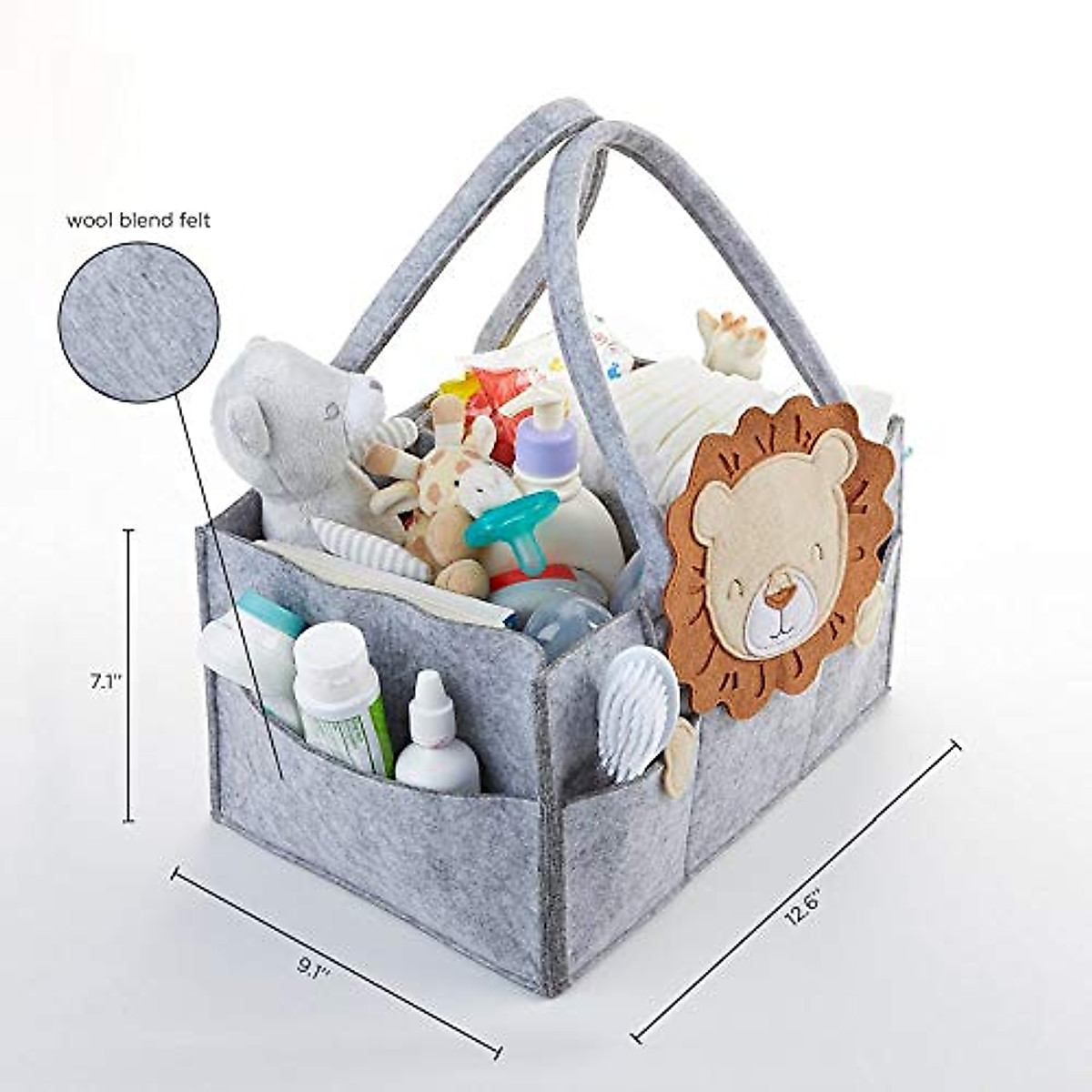Baby Aspen Lion Diaper Caddy Changing Table Organizer, Orange, One Size