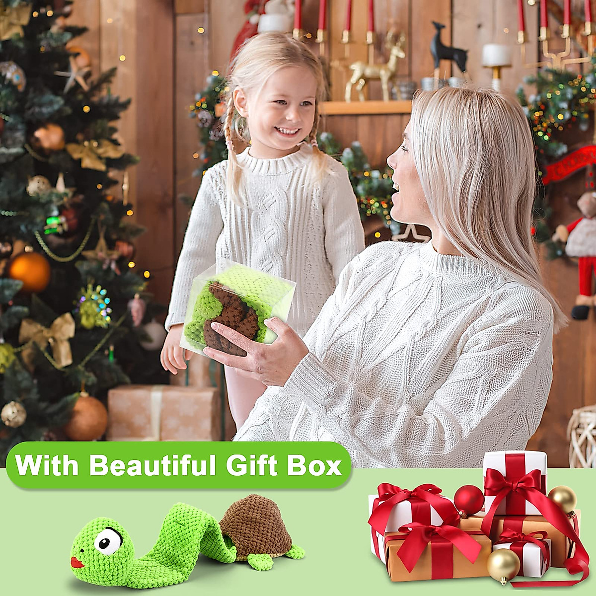 Letsmeet Dog Squeak Toys Dogs Enrichment Treat Dispensing Puzzle Toys Interactive Dog Toys for Large Medium Small Dogs