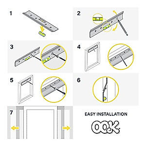 OOK 533212 French Cleat, Picture and Mirror Hanger with Hardware, 60lb, Aluminum (7 Piece)
