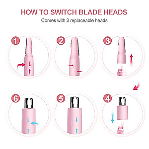 TOUCHBeauty Hair Trimmer for Face Eyebrow Nose Ear Body Hair Trimming, All in ONE Hair Remover for Women & Men Dual Blades Shaver Battery Powered TB-1458