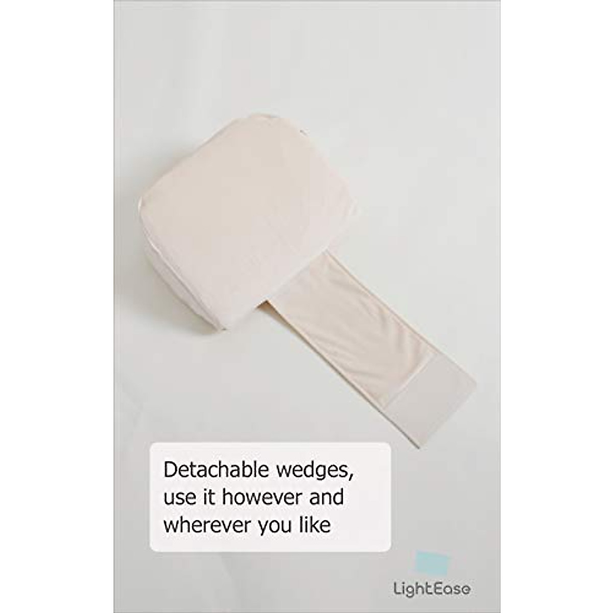 LightEase Memory Foam Pregnancy Side Sleeping Pillow Double Wedge for Body, Belly, Back Support