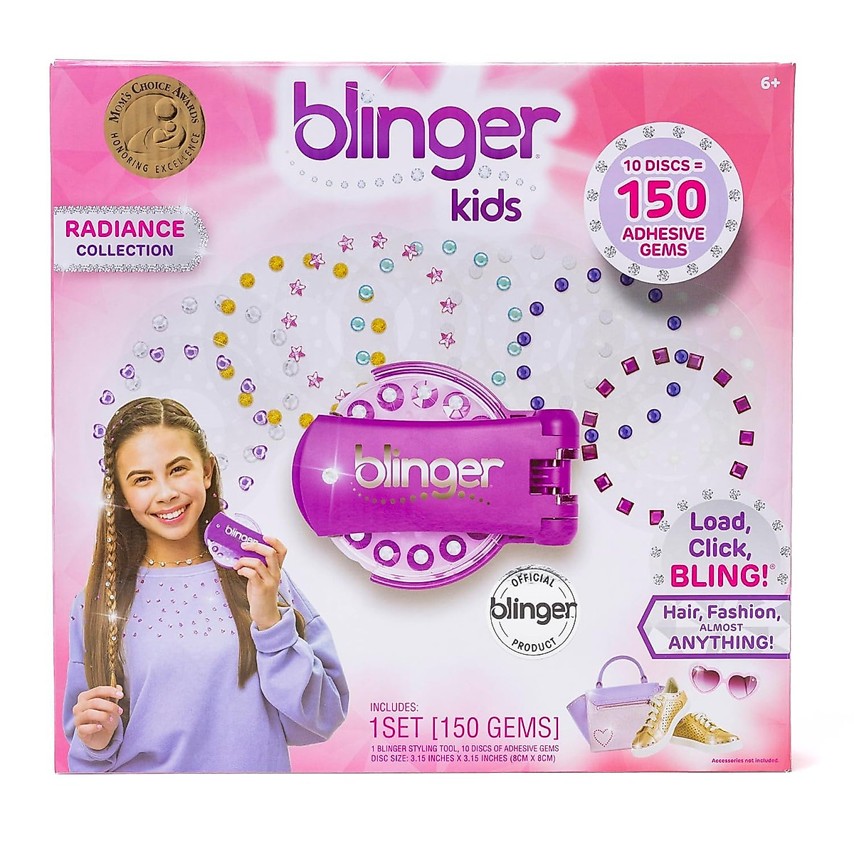 Blinger Ultimate Set, Glam Collection, Comes with Glam Styling Tool & 225 Gems - Load, Click, Bling! Hair, Fashion, Anything! (Amazon Exclusive)