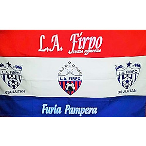 REAS Bandera de Firpo - El Salvador medidas - 1.45 MTS de Largo y 0.81 MTS de Alto; Bandera de Tu equipo de Futbol favorito del Pais Donde Tu Naciste - Tu Equipo Pampero - Usulutan