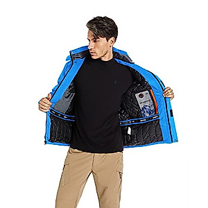 INVACHI Men's Mountain Waterproof Ski Coat Windproof Rain Jacket Winter Warm Hooded Coat