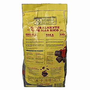 Billy Buckskin Co. Oak & Apple Charcoal Briquettes | Burns Hotter, Longer & Cleaner | 100% Natural Oak & Apple Wood | Prized Flavor Briquettes | Lights Easily | 6.5-Pound Bag