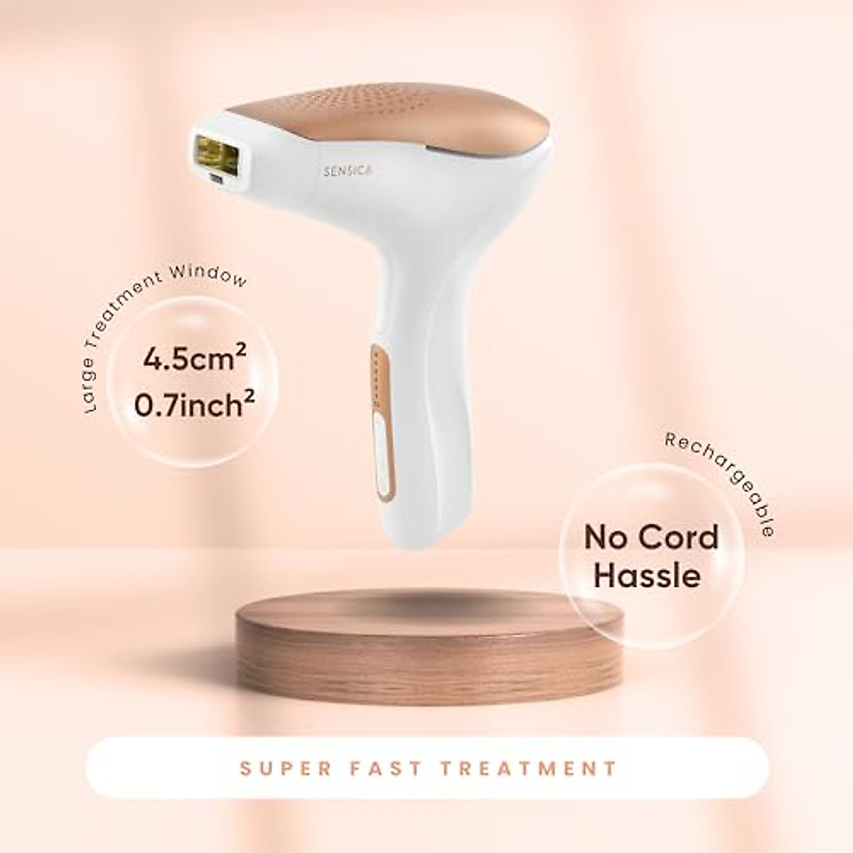 Sensica Cordless SensiLight PRO Rechargeable RPL Hair Removal Device - Permanent IPL for Women and Men - Painless Unlimited Flashes Wireless at Home. Body & Facial Hair Remover - XL Window 1.4x0.5
