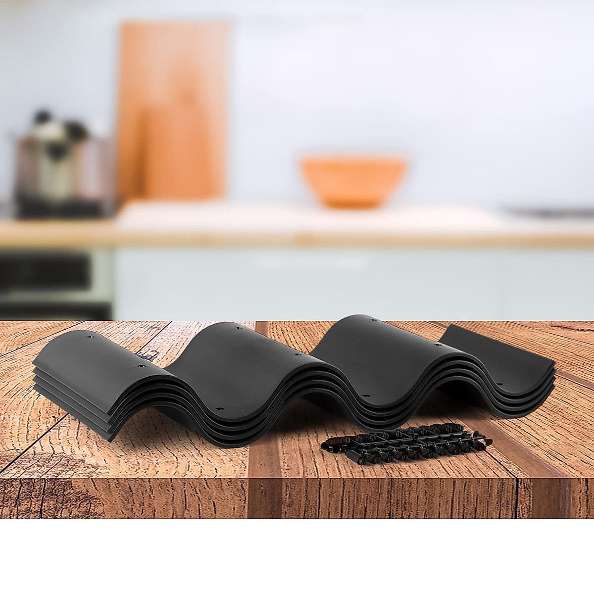 Bariboo Wine Rack. Stackable Countertop Wine Bottle Stand. 12 Bottles Wine Holder Organizer for Table Top, Pantry, Cabinet, Refrigerator. Wine Bar Quality Plastic Lightweight Storage (Black)