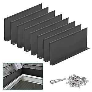 Daisypower 8 Pack Gutter Valley Splash Guards,Rainwater Roof Rain Diverter Downspout Gutter Guards for House Shingle Straight Roofs Corner,10 Inch Each