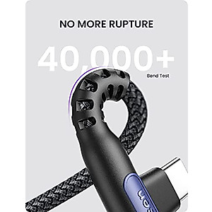 LISEN [3-Pack] 90-Degree USB-C Fast Charging Cables [6.6ft, 3.2A] -Never Rupture - Compatible with Samsung Galaxy S20/S10/S9/Note 10/9