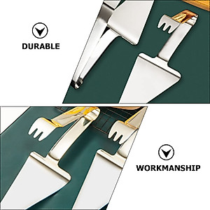 Hemoton 2pcs Stainless Steel Pizza Shovels Cheese Shovels Cake Spatulas Pizza Pie Server Cake Holder Transfer Triangular Spade Spatula for Cake Baking (Silver)