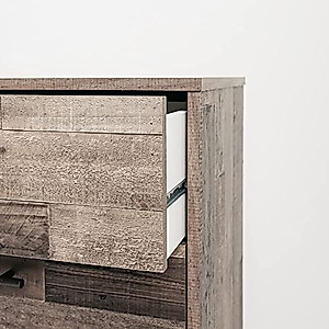 Signature Design by Ashley Neilsville Industrial Butcher Block Style Dresser, Natural Pallet Brown