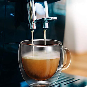 Patelai 5 oz Double Wall Insulated Mugs Espresso Cups Clear Coffee Mugs Insulated Glass Beverage Mugs with Handle for Tea, Milk, Coffee, Beverage, Oats, Cappuccinos, Yogurt (6)