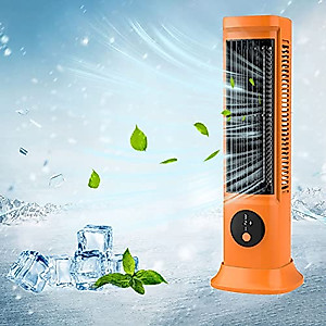 Desktop Conditioners Cooler Tower Fan,Portable Air Streamlined Tower Fan Silent,Space-saving, Bladeless Design, USB Interface - Personal Air Cooler for Office & School Desk /170 (Color : Orange)