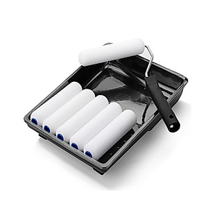 Bates- Paint Roller Kit, 9 pcs, 6-Inch Foam Paint Roller Tray, Paint Roller Set, Paint Kit for House Painting, Paint Rollers, High Density Foam Roller Paint, Small Paint Roller Kit, 6 Inch Foam Roller
