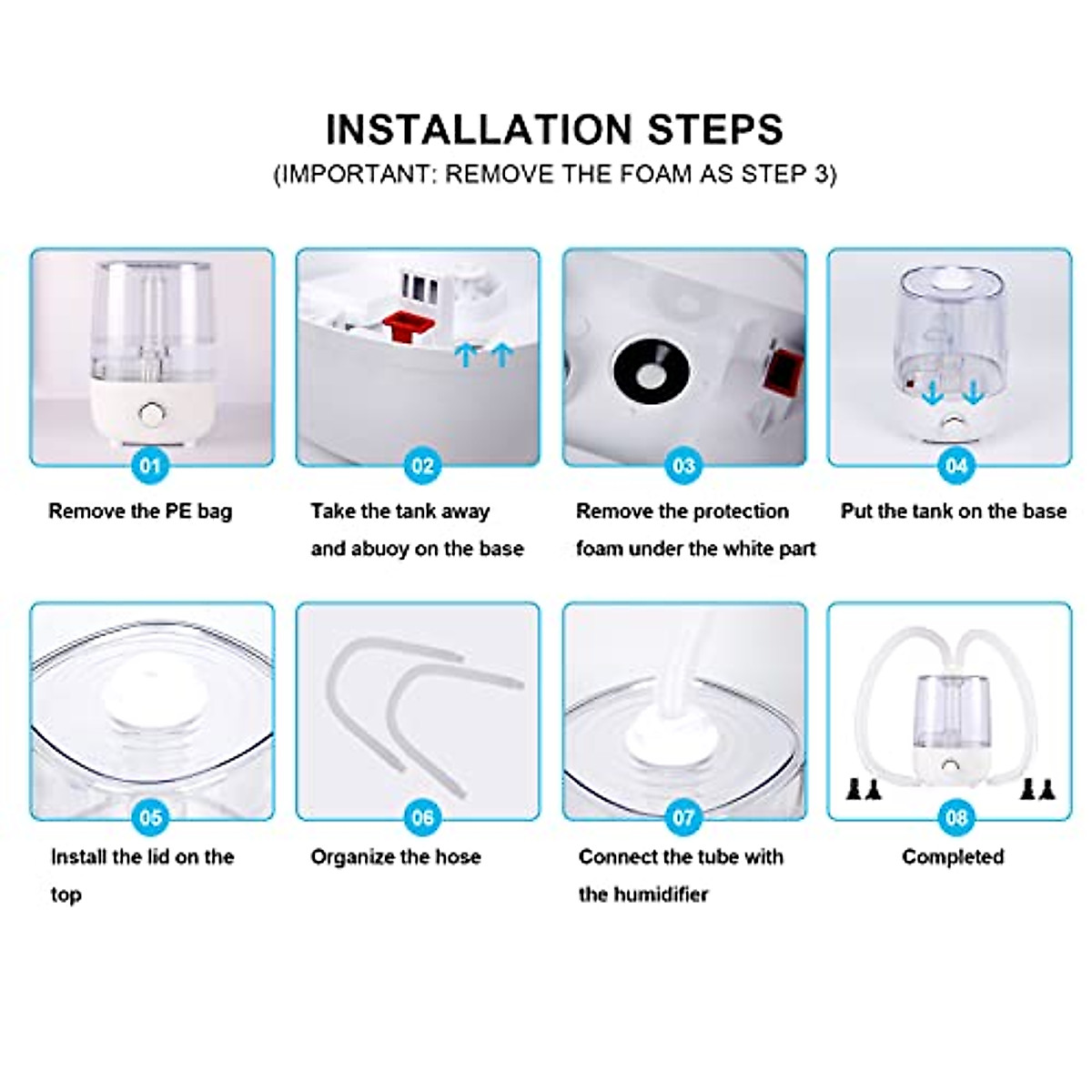 Reptile Fogger Terrariums Humidifier, Adjustable 4L 2 Hoses Reptile Fogger Terrariums Humidifier Fog Machine,No Noise Mist Making Machine for Reptiles/Amphibians/Herps/Vivarium (white).