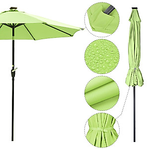 Yescom 9ft 32 Solar Powered LED Light Outdoor Patio Umbrella with 8 Rib Crank Tilt for Table Market Beach Yard Cafe Deck