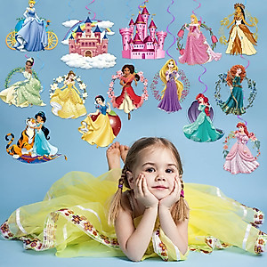 58 Pcs Princess Party Supplies Decorations Hanging Swirls,Princess Party Swirls Streams for Girls Princess Birthday Party Supplies