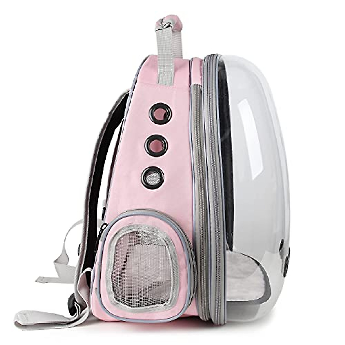Lollimeow Pet Carrier Backpack, Bubble Backpack Carrier, Cats and Puppies,Airline-Approved, Designed for Travel, Hiking, Walking & Outdoor Use (Pink-Front Expandable)
