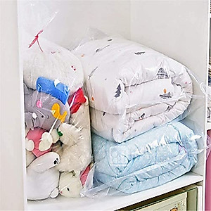 32x39 Inches Comforter Storage Bags Dustproof Moistureproof Jumbo Plastic Storage Bags for Blanket Clothes and Big Plush Toys Set of 10